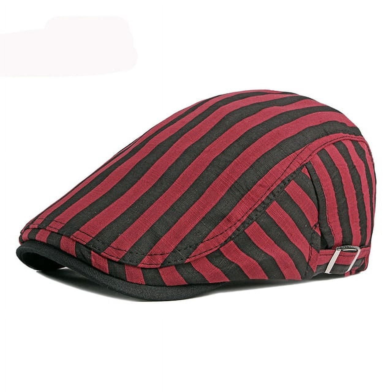 SikaFu Beret Men Women Striped Beret Hat Spring Summer Ivy Newsboy Flat ...