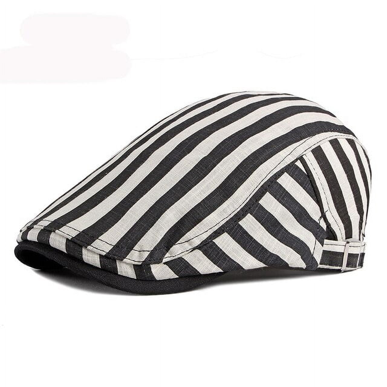SikaFu Beret Men Women Striped Beret Hat Spring Summer Ivy Newsboy Flat ...