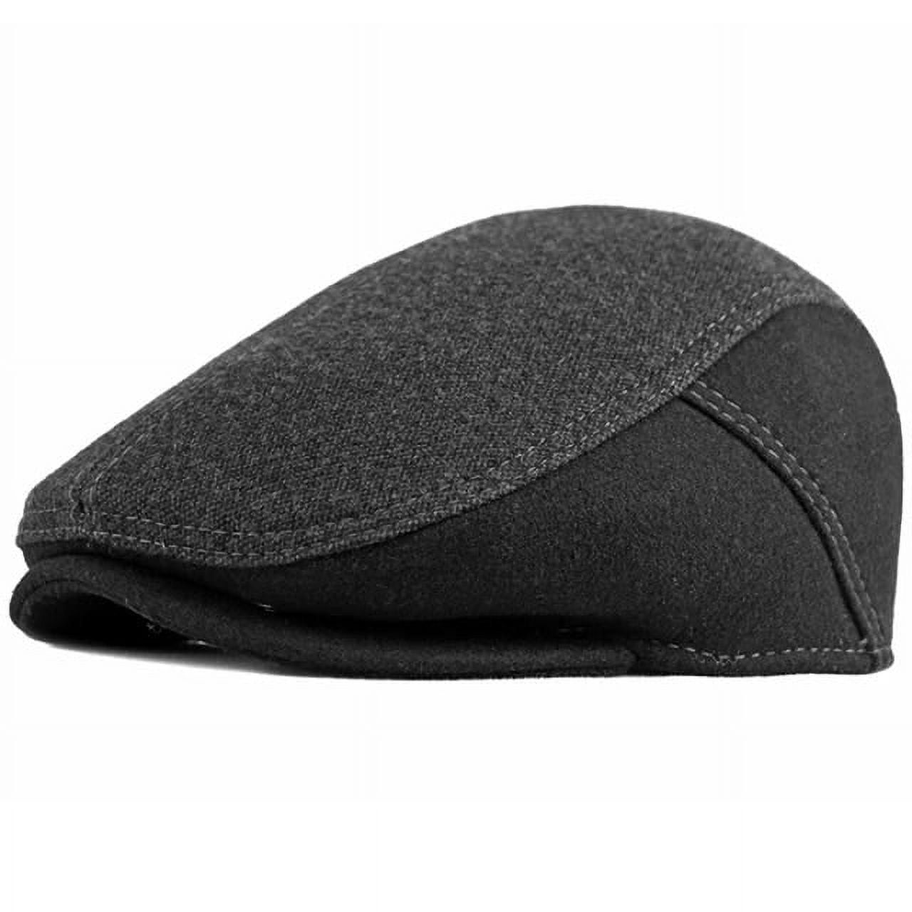 SikaFu Berets Men Cap Thick Warm Wool Beret Hat with Ear Flap Retro Ivy ...