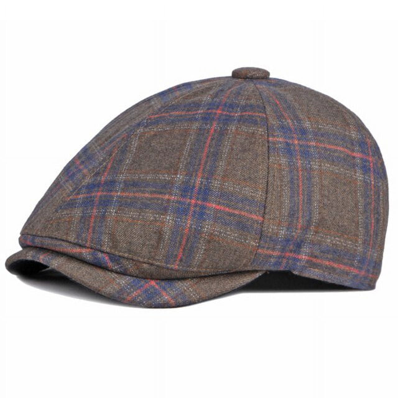 SikaFu Berets Panels Octagonal Newsboy Cap Retro Plaid Artist Painter ...