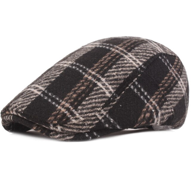 SikaFu Berets Vintage Plaid Ivy Newsboy Flat Cap Men Women Plaid Beret ...