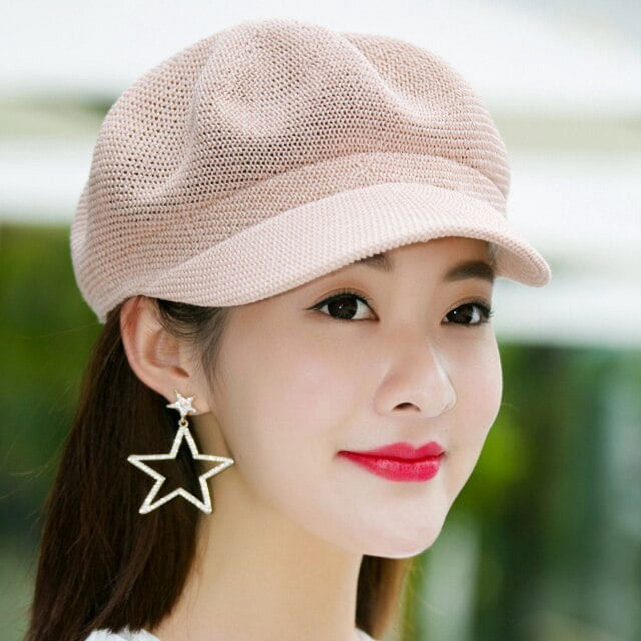 SikaFu Berets Women Newsboy Cap Breathable Straw Beret Hat Lady Vintage ...