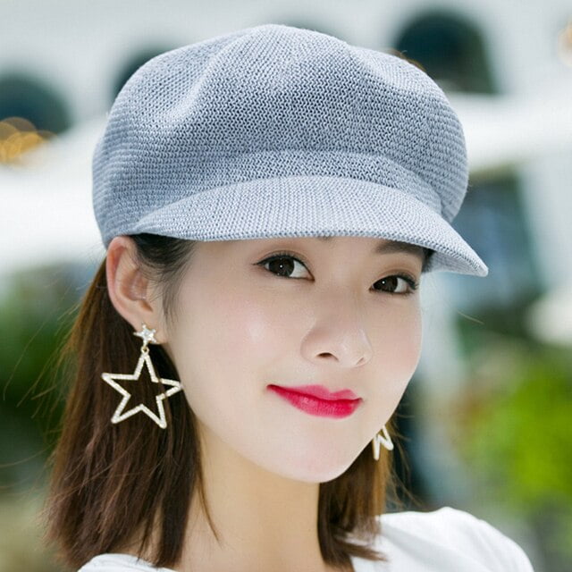 SikaFu Berets Women Newsboy Cap Breathable Straw Beret Hat Lady Vintage ...