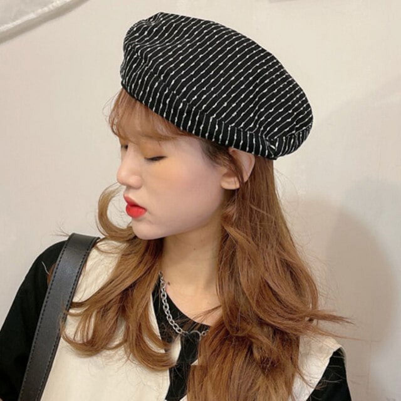 SikaFu Berets for Women Vintage Striped Artist Painter Beret Hat Ladies ...
