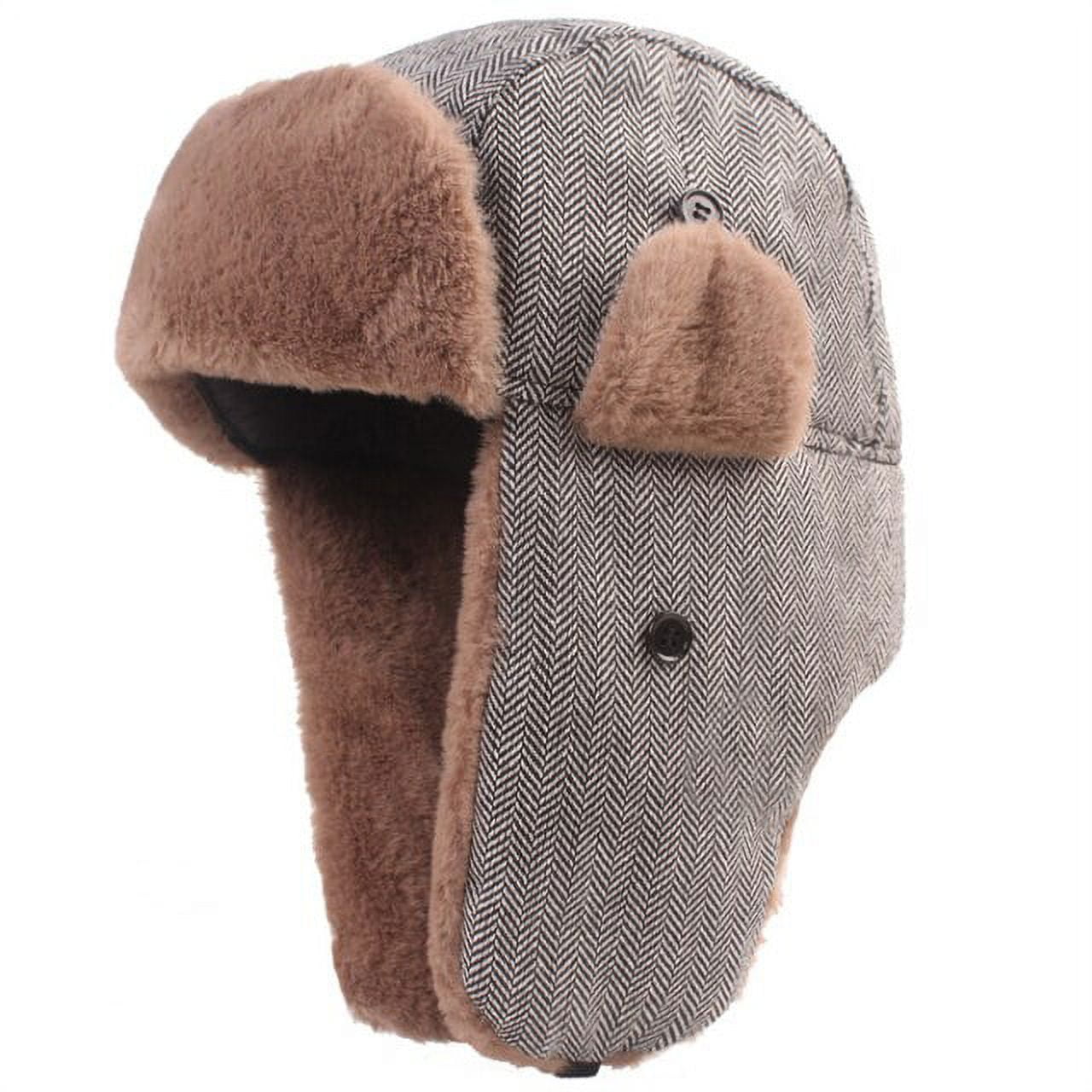 SikaFu Bomber Hat New Striped Russian Cap Men Women Thick Warm Russian ...