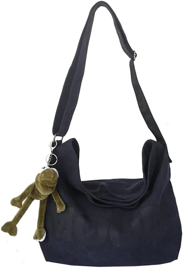 SikaFu Canvas Messenger Vintage Bag Letter Pattern Crossbody Bag Emo ...