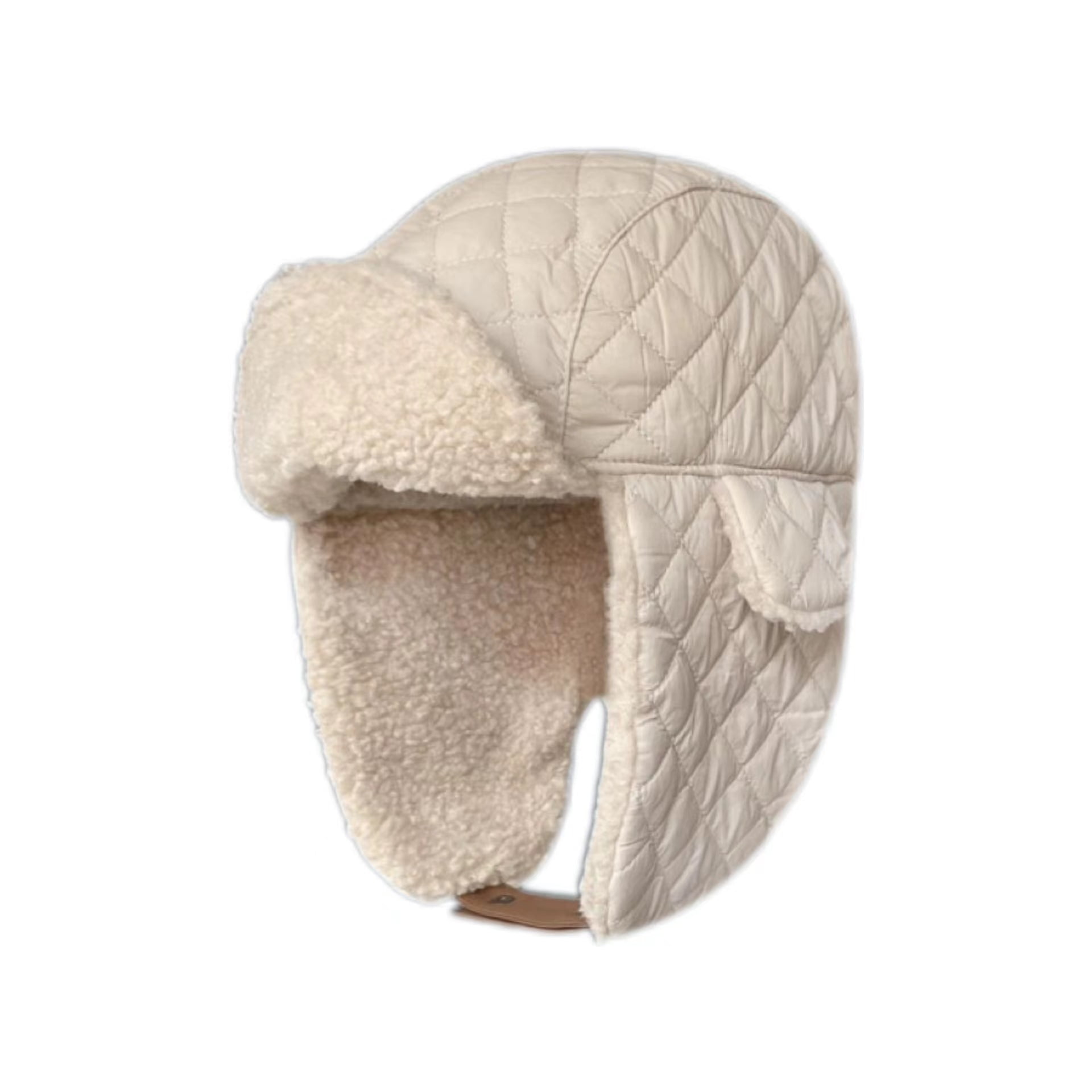 SikaFu Checkered Down Fabric Lei Feng Hat For Women In Winter With ...