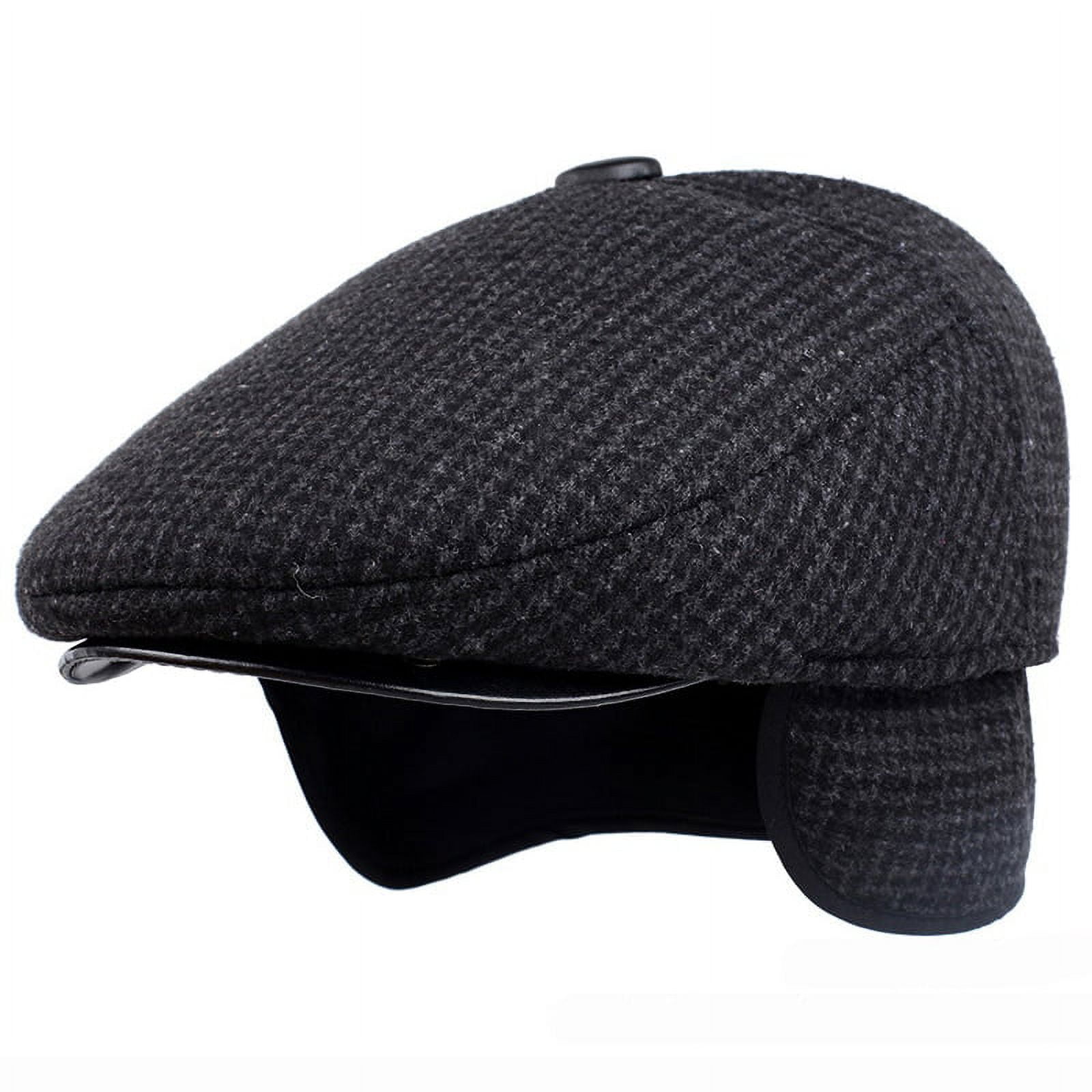 SikaFu Classic Man Cap Autumn Winter Hat with Ear Flap Elder Man Male ...