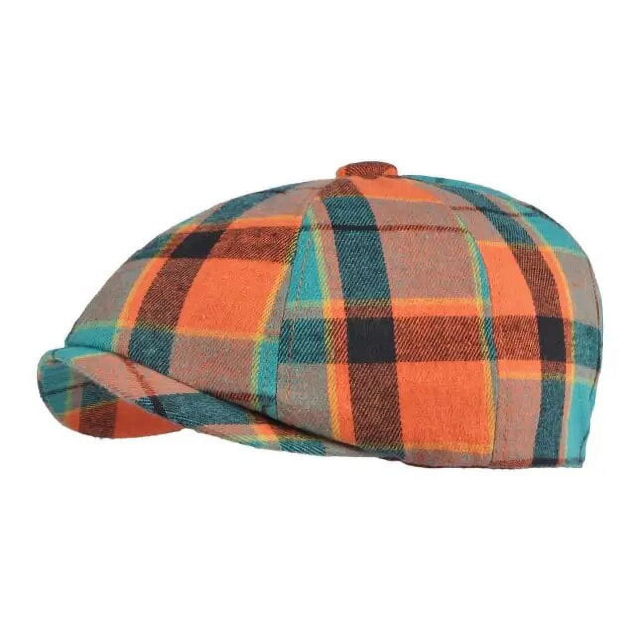 SikaFu Cotton Spring Summer Patchwork Plaid Newsboy Caps Flat Peaked ...