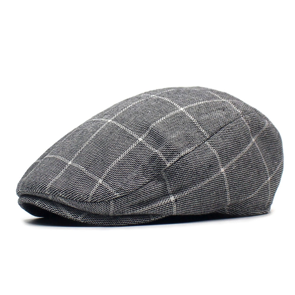 SikaFu Cross -Border Men's Peak Hat Lattice Casual Berets Loose Band To ...