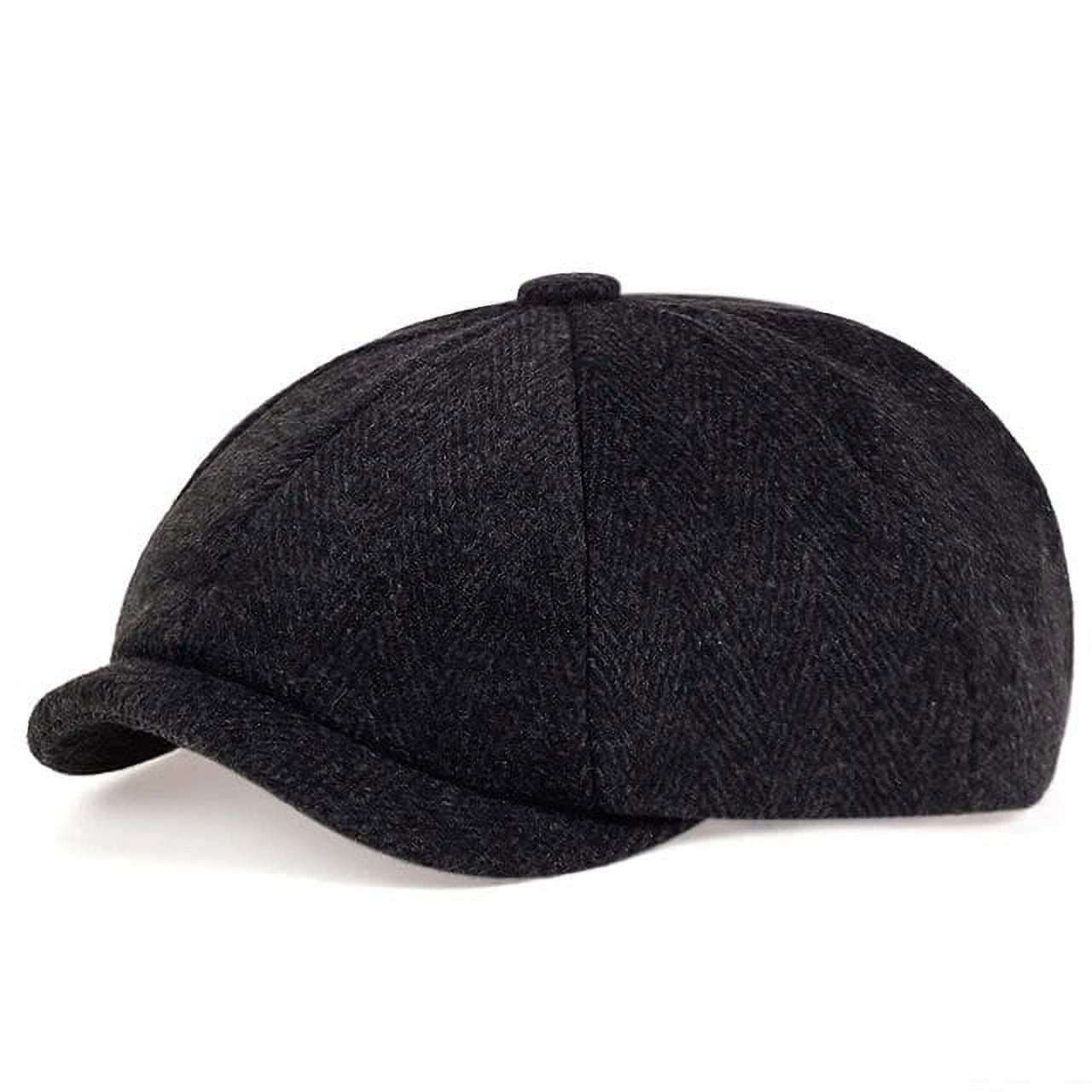 SikaFu Fashion Hat Autumn Winter Hats Men Beret Herringbone Cap Warm ...