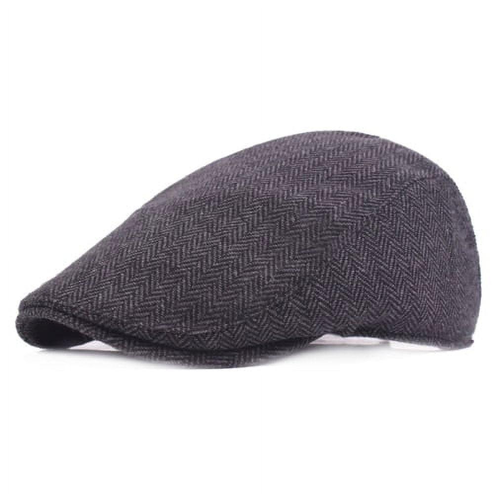 SikaFu Fashion Wool Felt Mens Berets Winter Warm Striped Flat Caps High ...