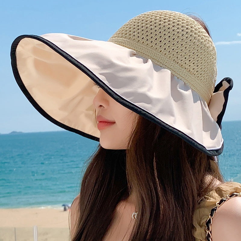 SikaFu Fashionable Hat Empty Hat Ms. Summer Bows Bow Big Hat Big ...