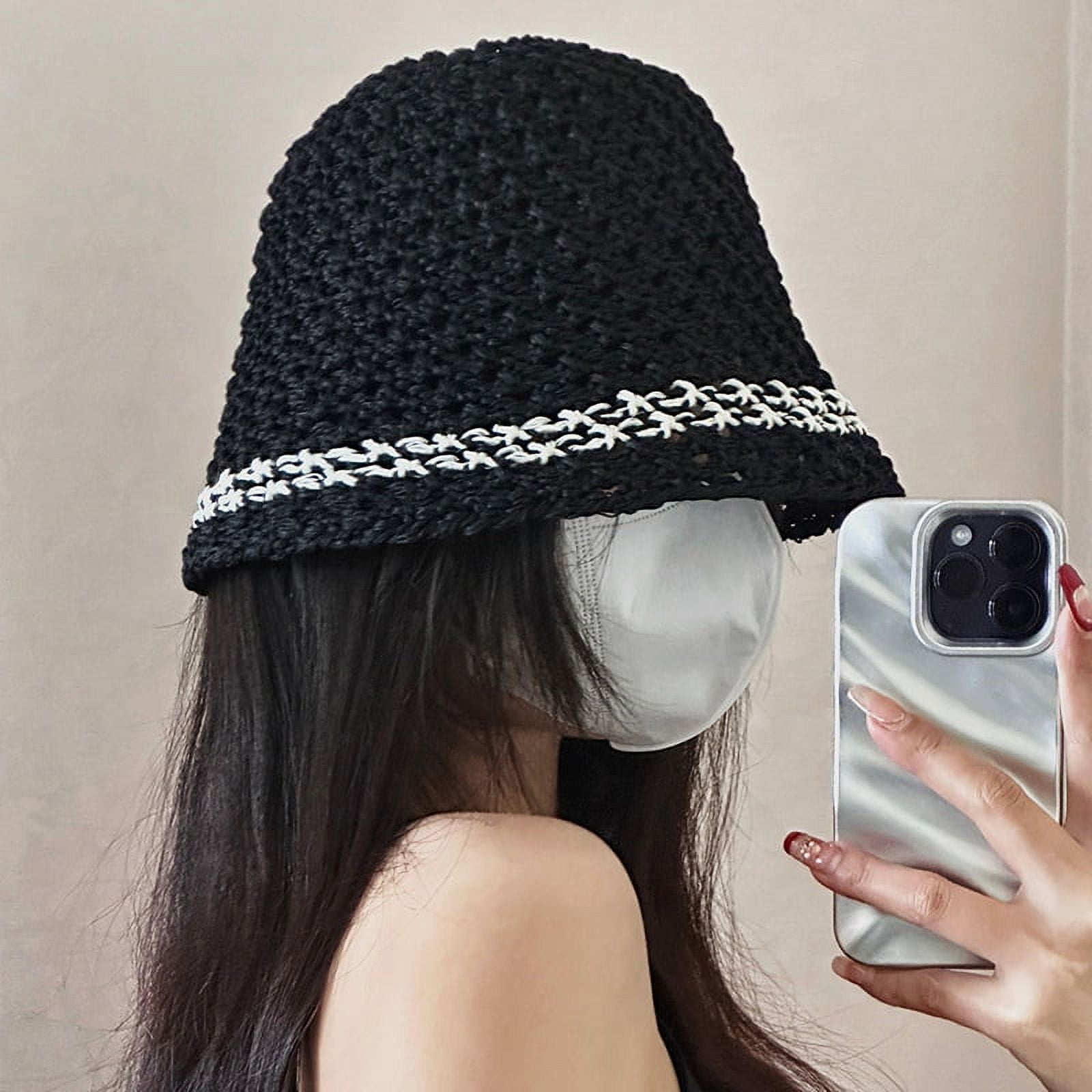 SikaFu Grass Woven Fisherman Hat For Women With Summer Sun Shading And ...