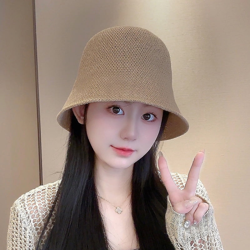 SikaFu Grass Woven Temperament Bucket Hat For Women In South Korea ...