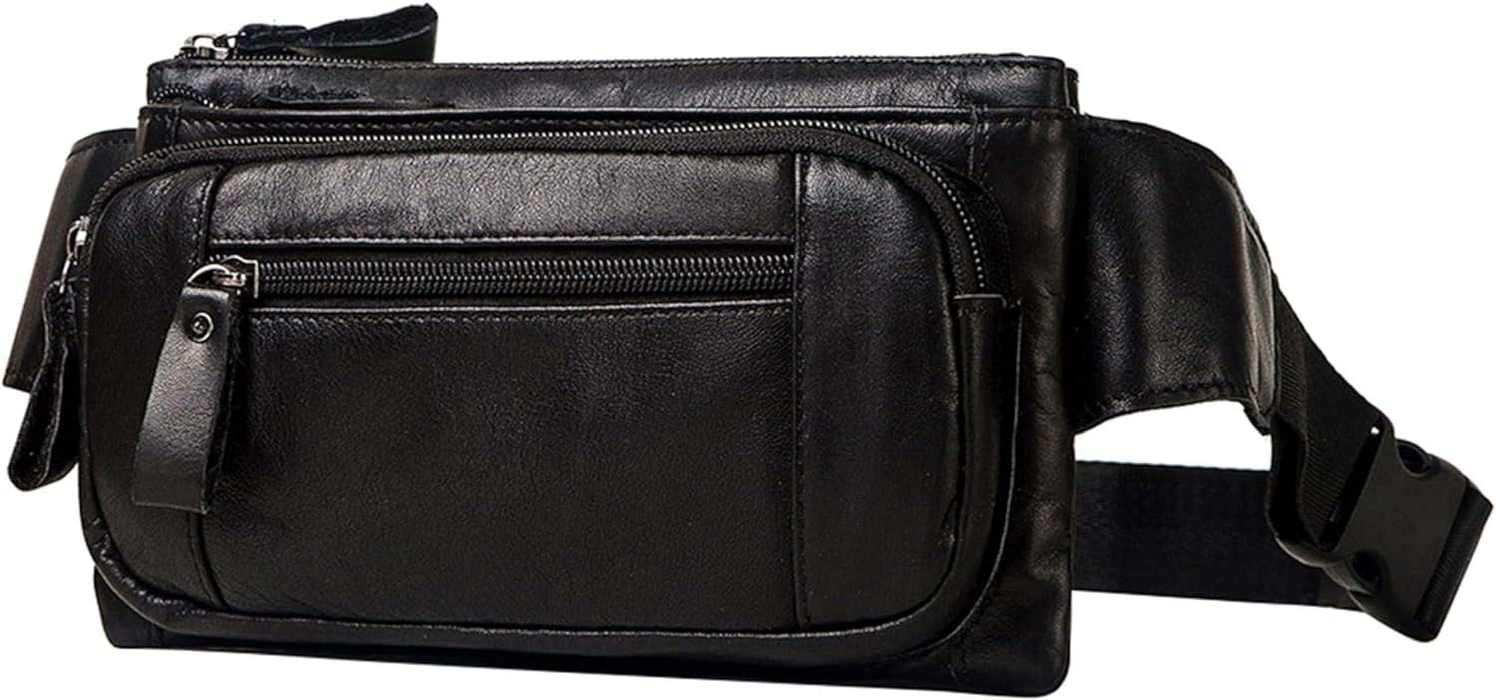 SikaFu Men's Genuine Leather Fanny Pack and Hip Bum Bag Waist Packs ...