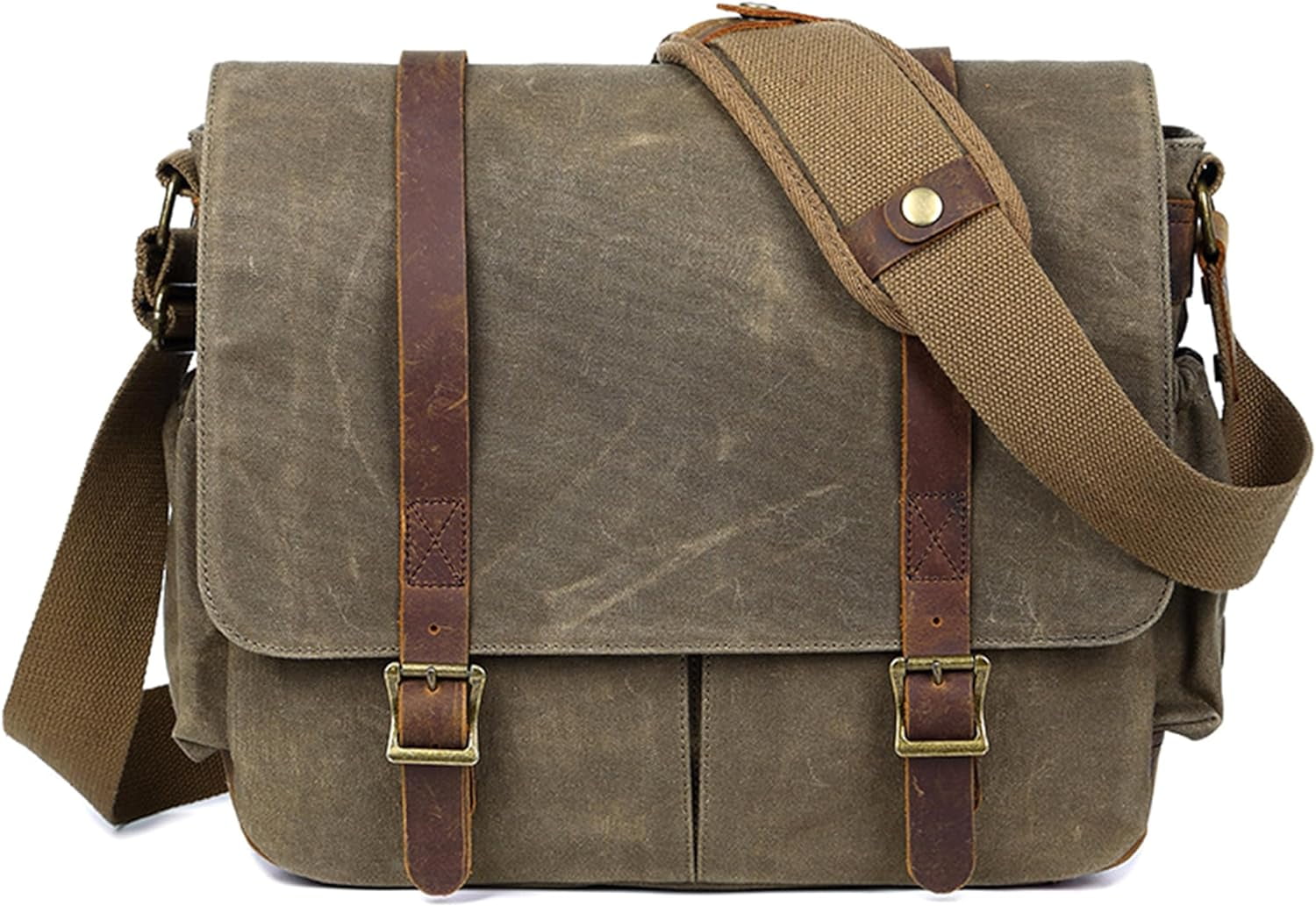 SikaFu Men's Small Camera Bag Waterproof Waxed Canvas Messenger Bag ...