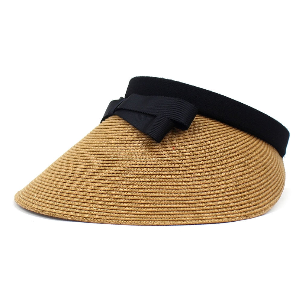 SikaFu Ms. Summer Sun Hat Empty Blip -Made Straw Hat Bow Wide -Eaves ...