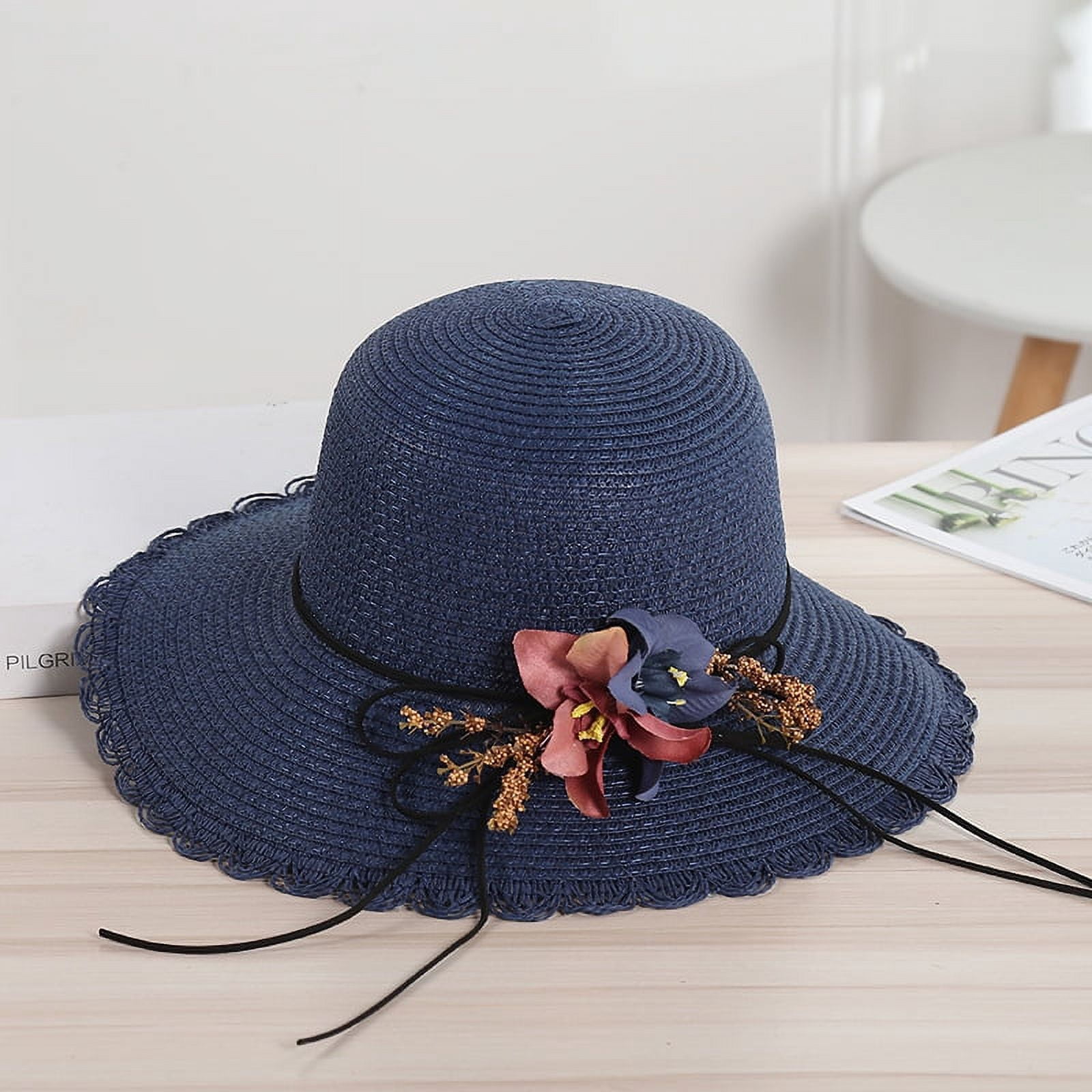 SikaFu Ms. Weaving Straw Hat Mori Flower Flower Sun Hat Spring And ...