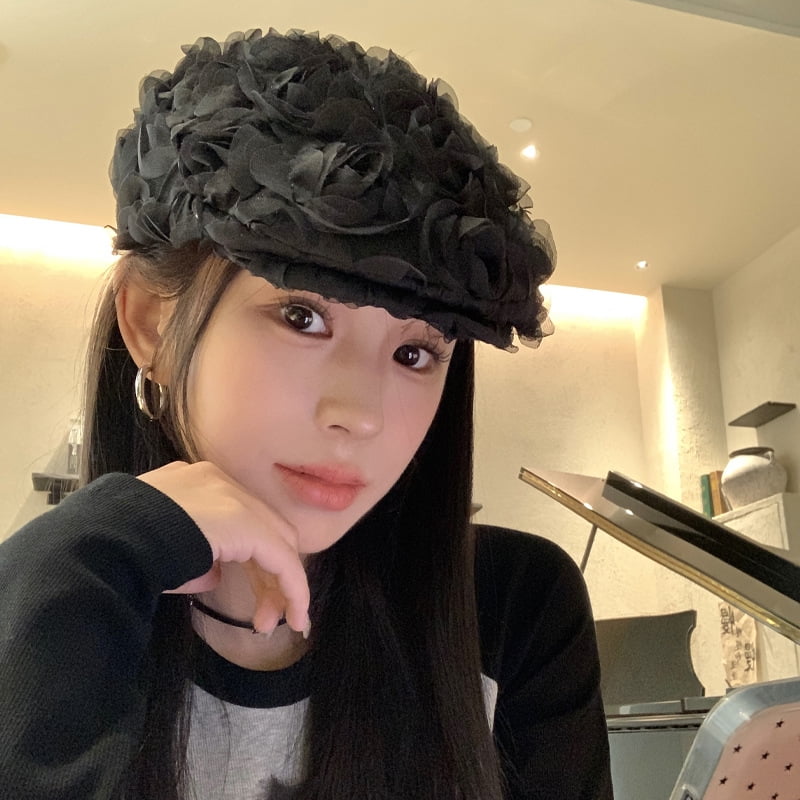 SikaFu Spring And Summer Niche High -Level Sense Roses Forward Hat ...