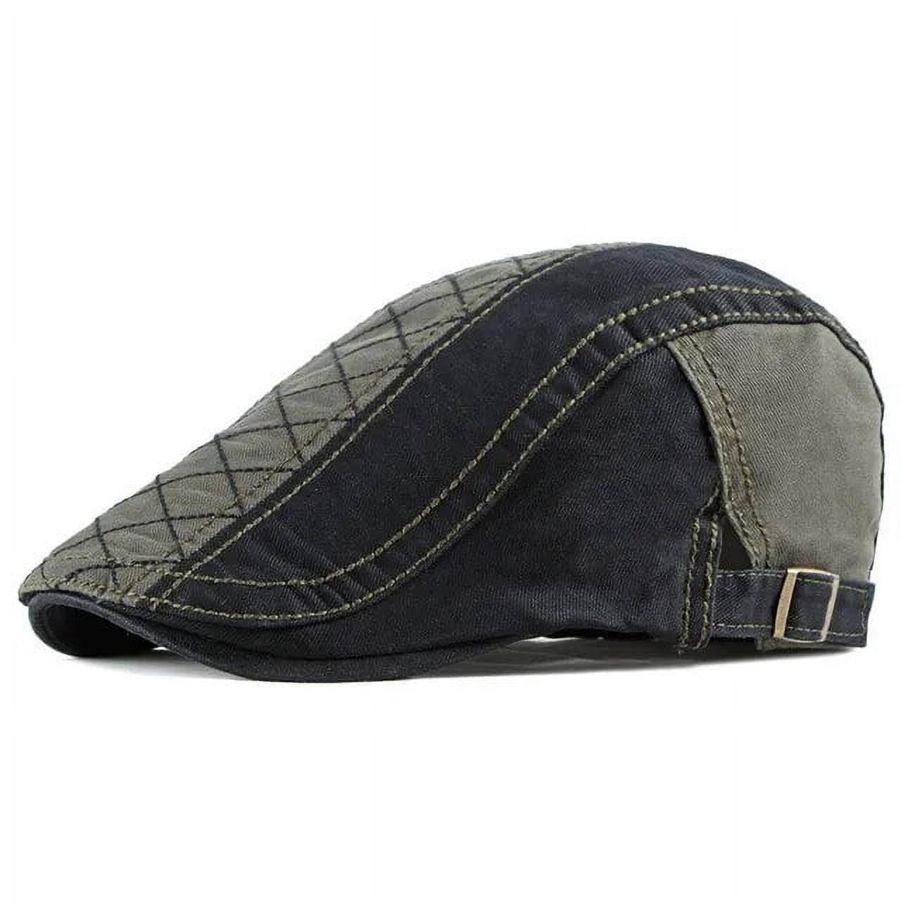 SikaFu Spring Summer Patchwork Newsboy Caps Men Cotton Flat Peaked Cap ...