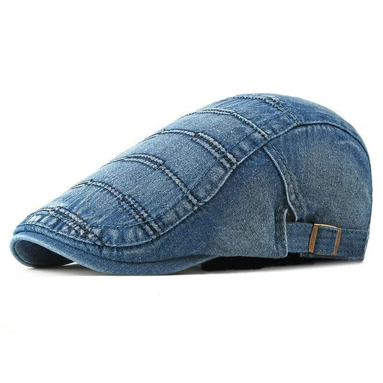 SikaFu Spring Summer Solid Color Newsboy Caps Men Cotton Washed Denim ...