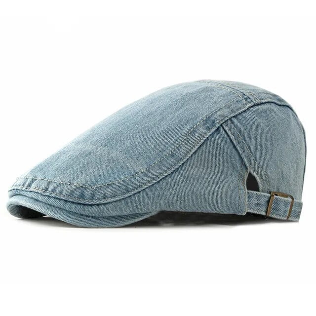 SikaFu Spring Summer Solid Color Newsboy Caps Men Washed Denim Cotton ...