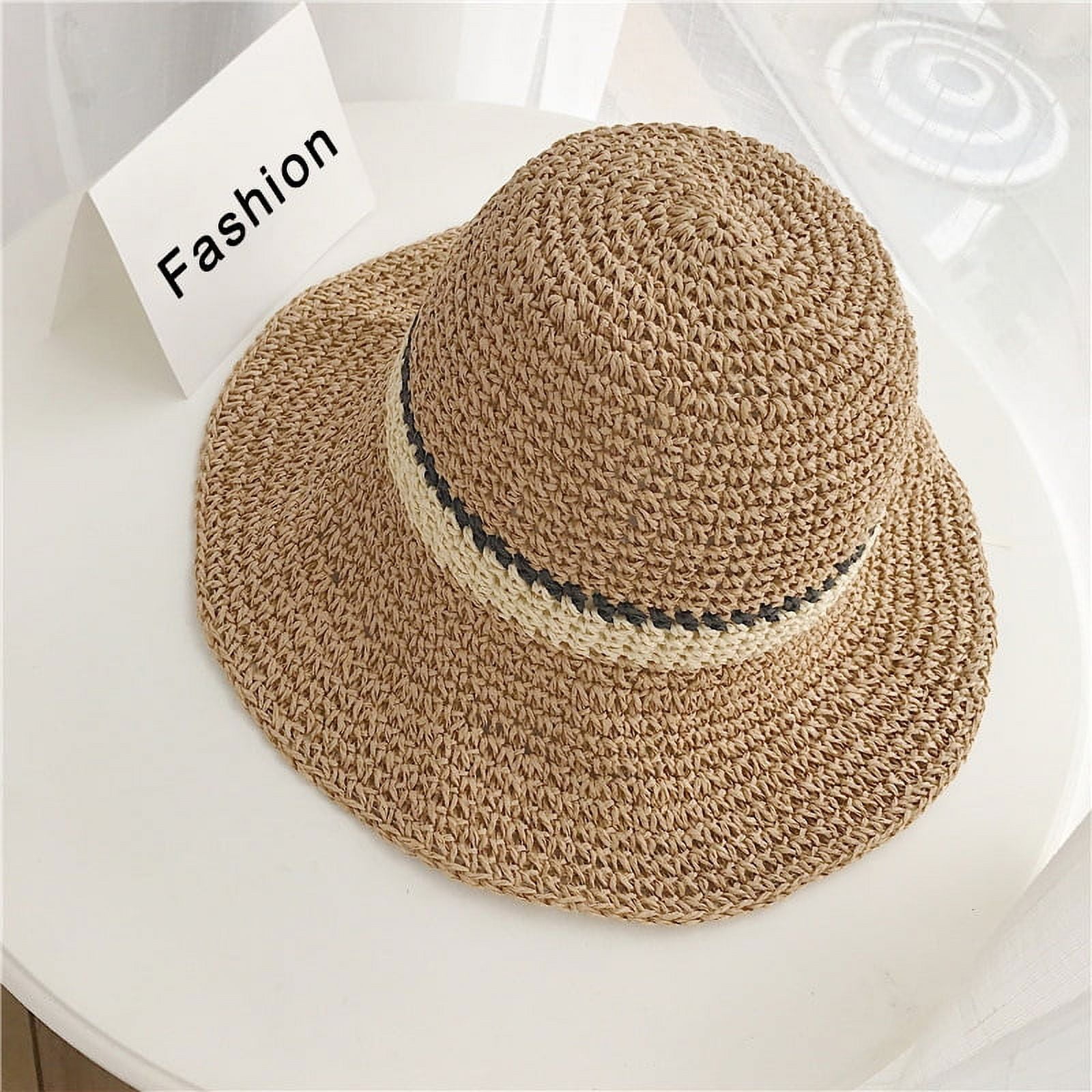 SikaFu Summer Color Matching Hat Female Hand Hook Big Along The Straw ...