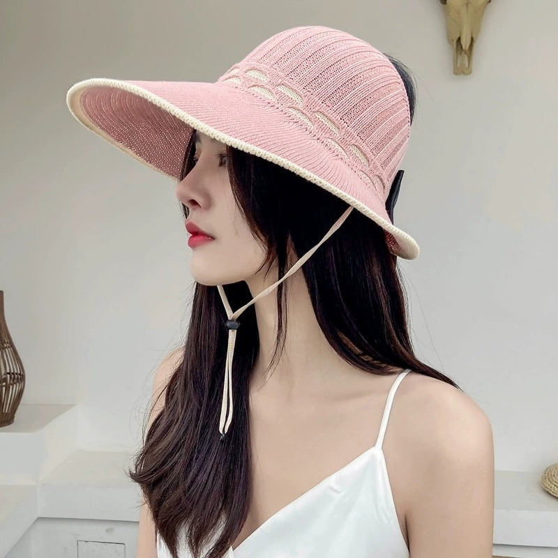 SikaFu Summer Knitted Shade Hat Female Empty -Top Sun Hat Can Fold ...