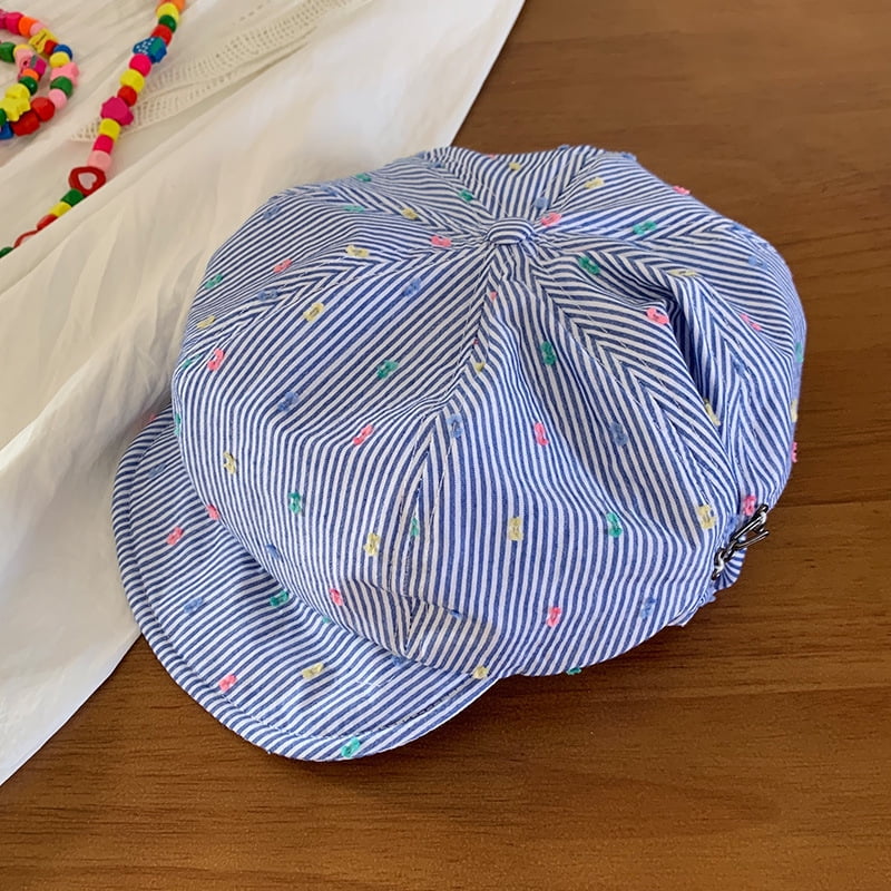 SikaFu Summer Version Of Retro Flowers Embroidered Forward Hat Girl Out ...