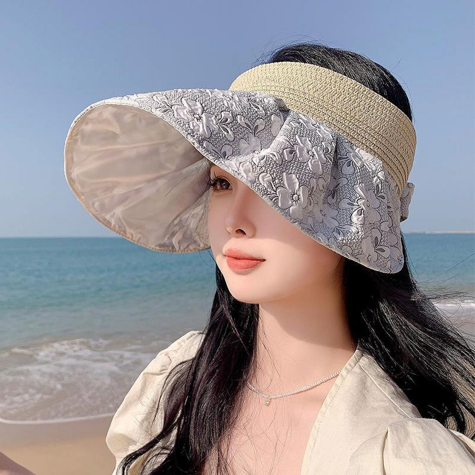 SikaFu UV Sunscreen Hat Female Summer Double -Sided Empty Shell Hat Big ...