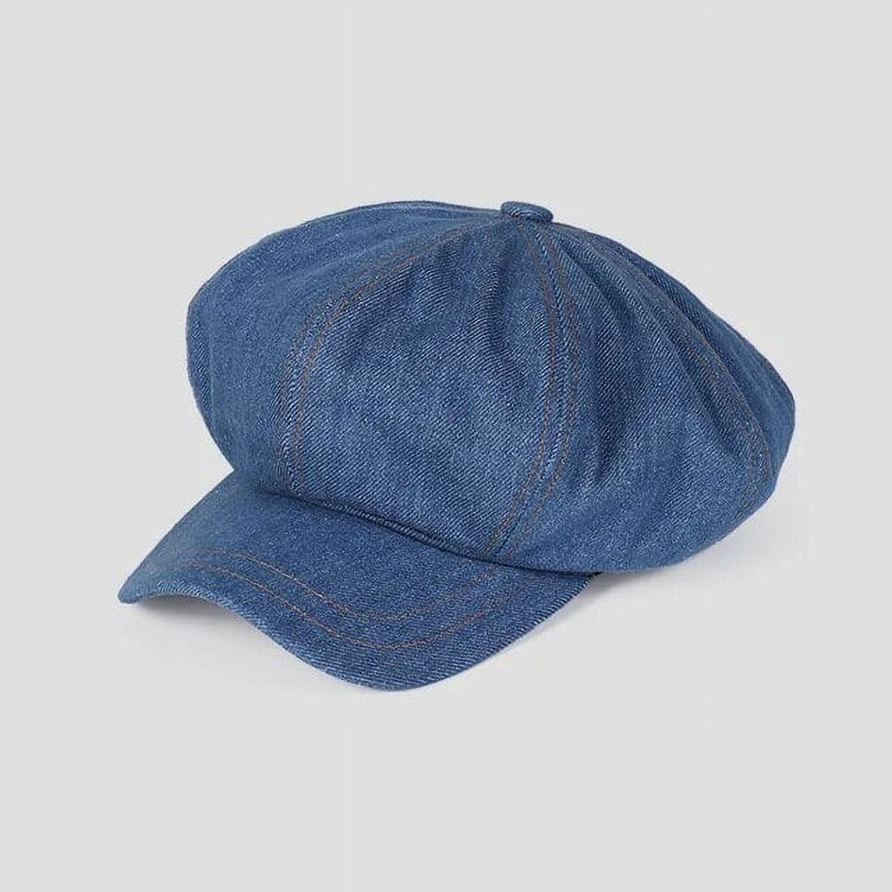 SikaFu Vintage Women Denim Beret Octagonal Hats Classic Washed Cotton ...
