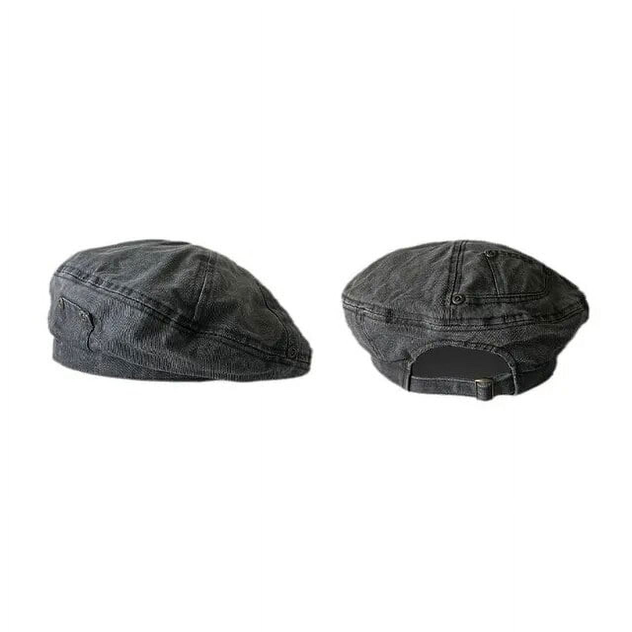 SikaFu Vintage Women Denim Beret Octagonal Hats Classic Washed Cotton ...