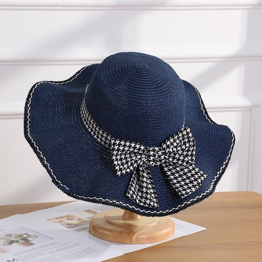 SikaFu Waves Along The Straw Hat Grid Bow Woven The Sun Hat Version Of ...