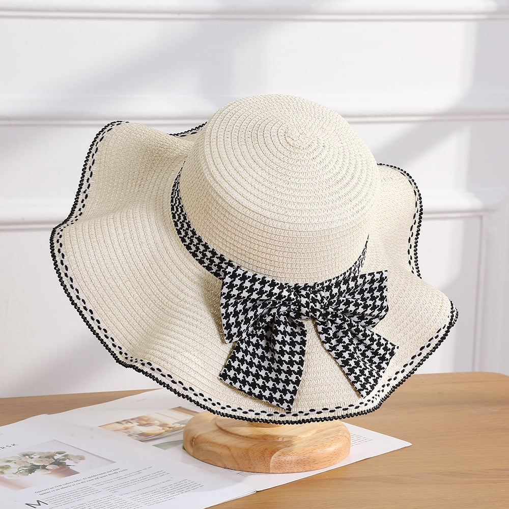 SikaFu Waves Along The Straw Hat Grid Bow Woven The Sun Hat Version Of ...