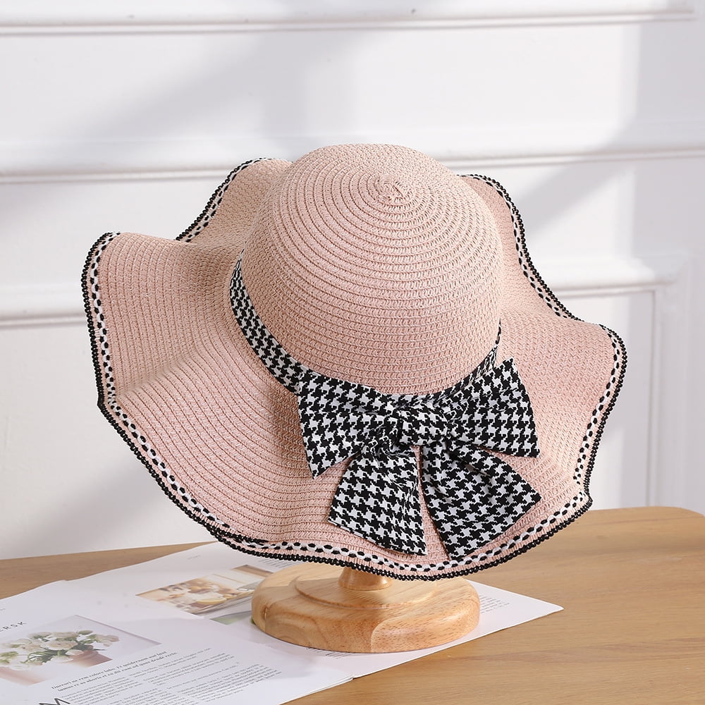 SikaFu Waves Along The Straw Hat Grid Bow Woven The Sun Hat Version Of ...