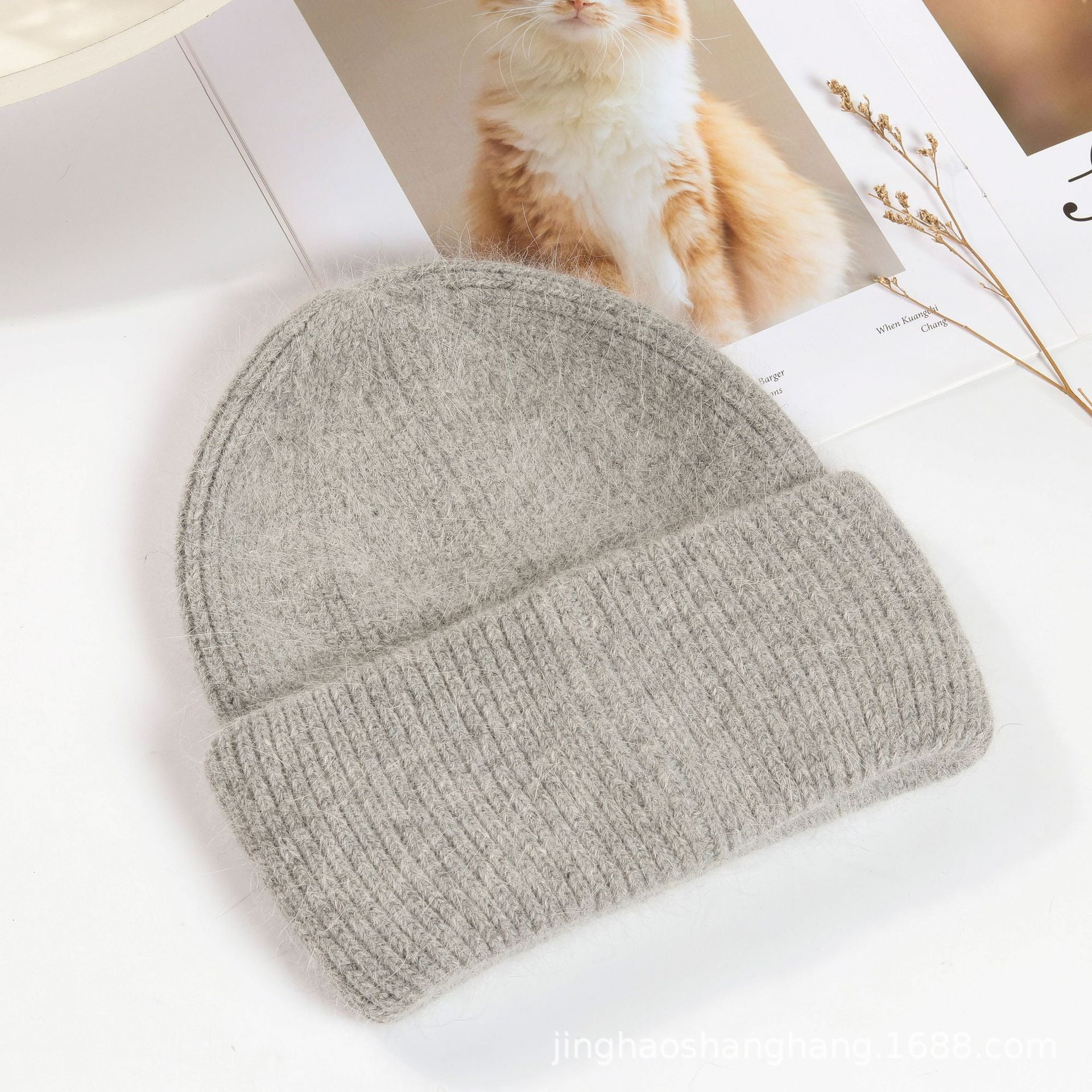 SikaFu Winter Fashion Hat Rabbit Mortar Covered Hat Female Angola ...