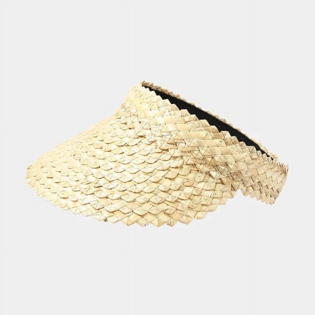 SikaFu Women Handmade Raffia Straw Hat Sun Visor Hat Sunscreen Lady ...