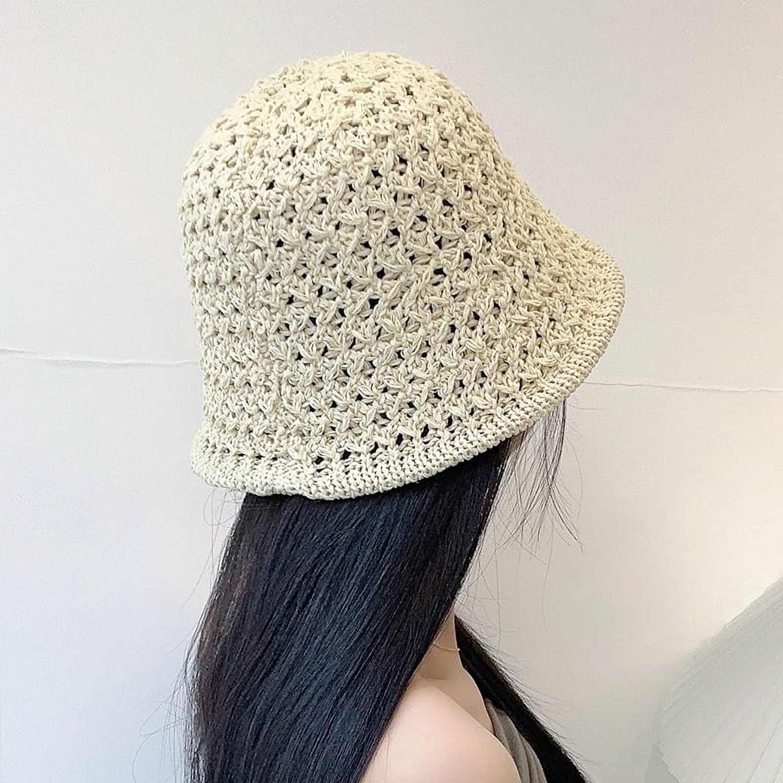 SikaFu Woven Hollow Straw Hats Summer Outdoor Beacon Holiday Bucket Hat ...