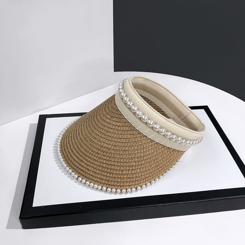 SikaFu Xiaoxiangfeng Chunmi Sewing Pearl Straw Hat Empty Pearl Hat Ritter Rafi Grass Shadow Hat ...