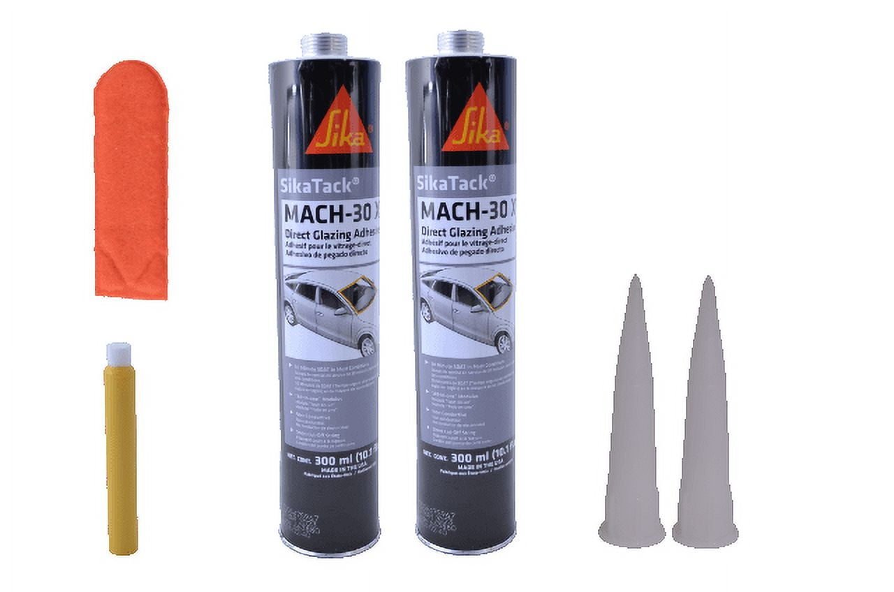 SikaTack Mach 30XV Auto Glass Urethane, Adhesive Sealant 2 Cartridge ...