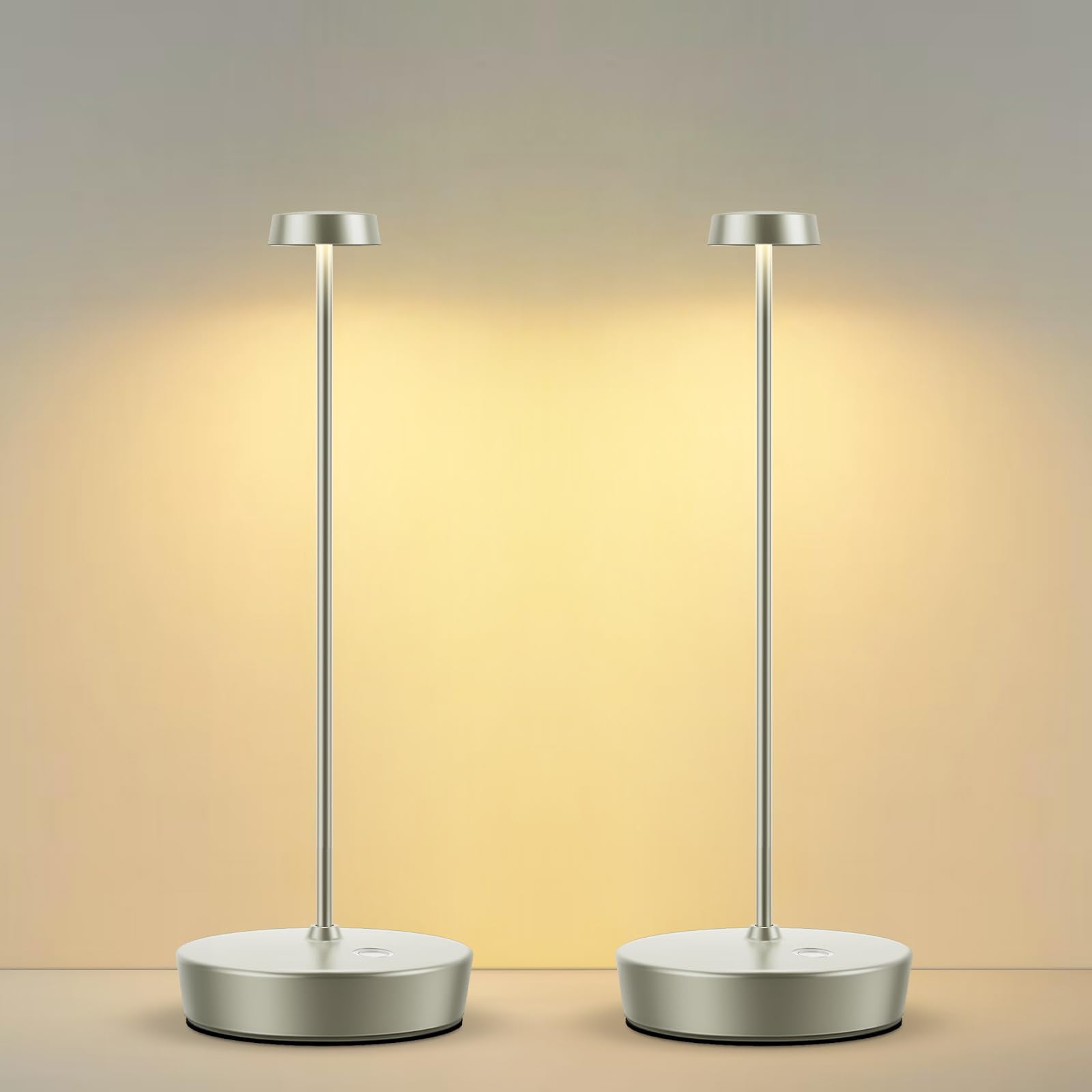 Sikevht 2Pack Cordless LED Table Lamp，Rechargeable Battery Desk Lamps ...
