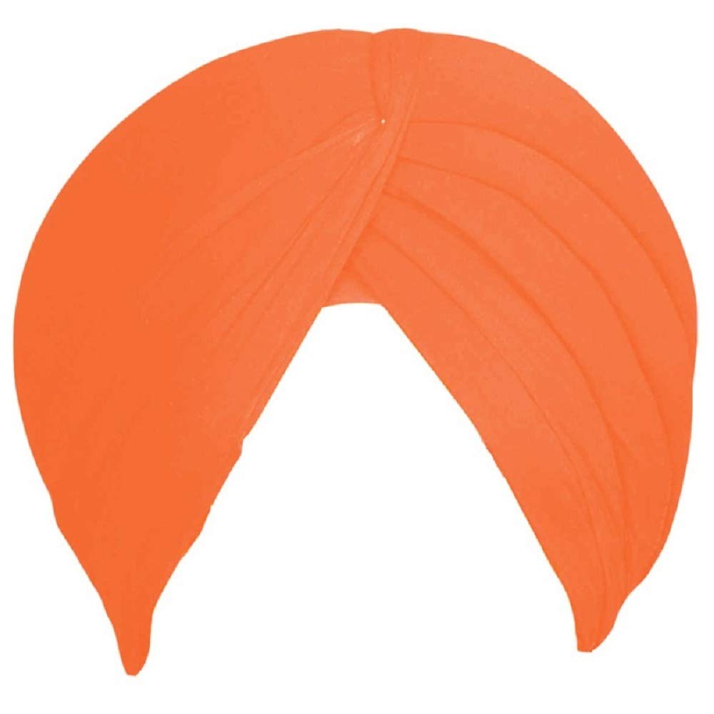 Sikh Cotton Turban For Men |Kesari Color | 7 Mts Punjabi Pagri ...