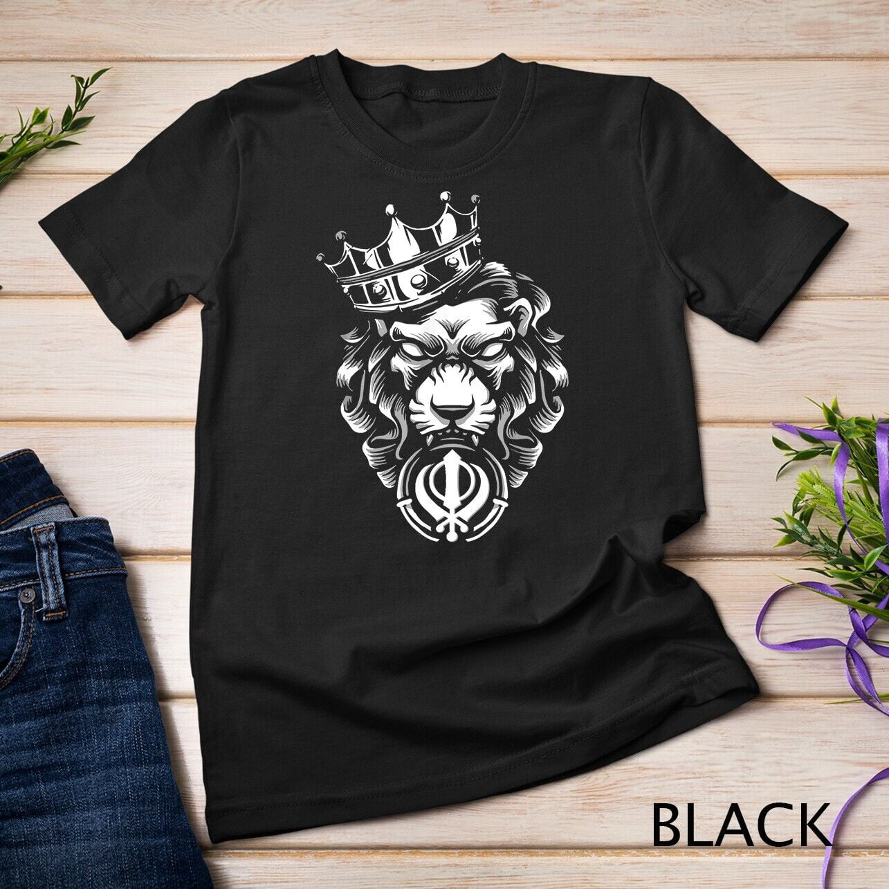 Sikh Khanda Lion for all Sikhs Singh is King T-Shirt Unisex T-shirt ...