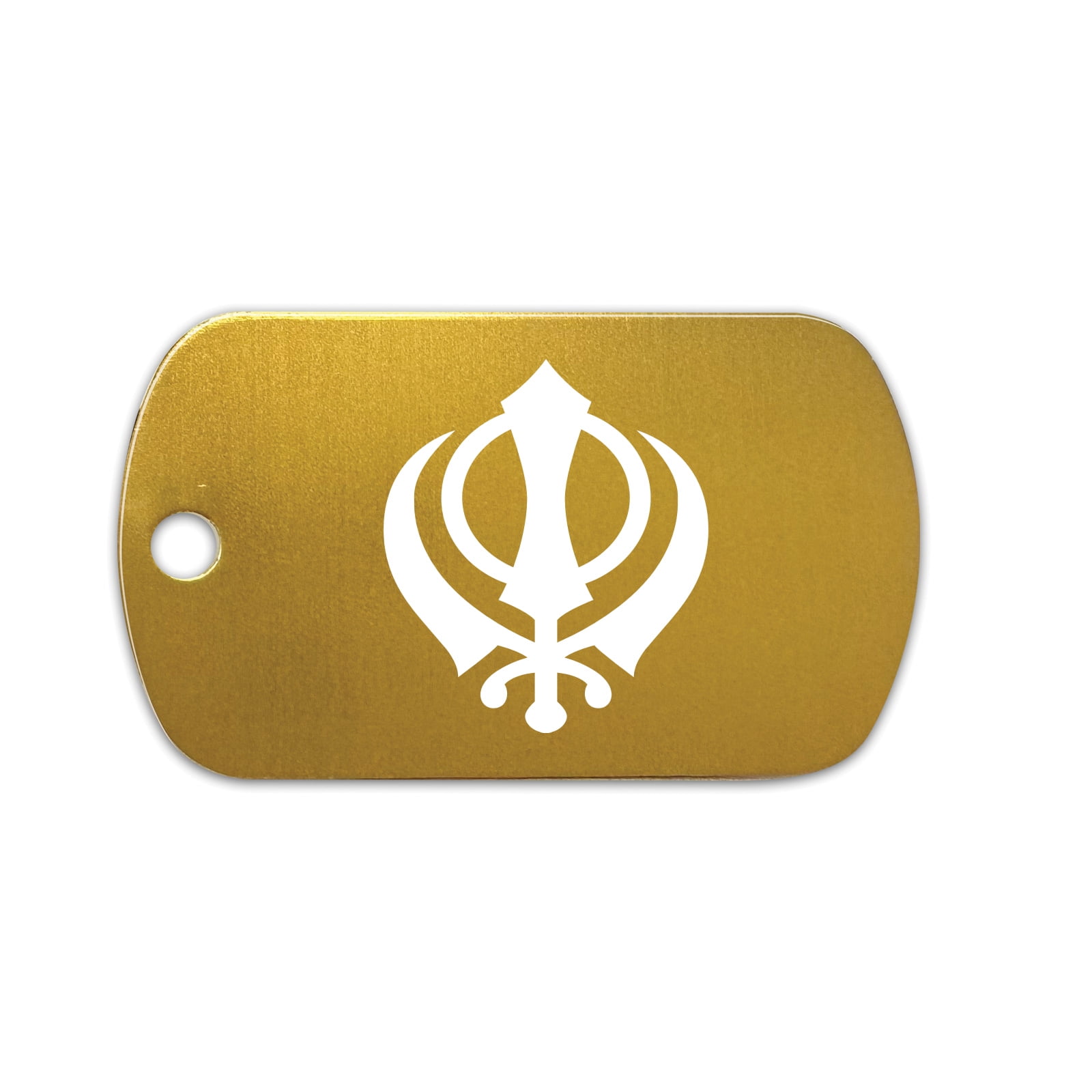 Sikh Symbol GI Dog Tag Aluminum Keychain sikhism religion - Gold ...