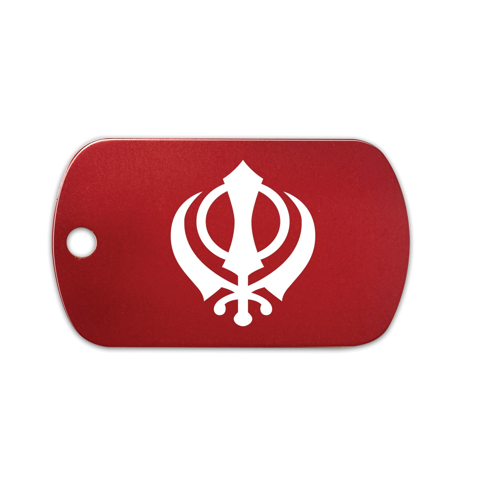 Sikh Symbol GI Dog Tag Aluminum Keychain sikhism religion - Red ...