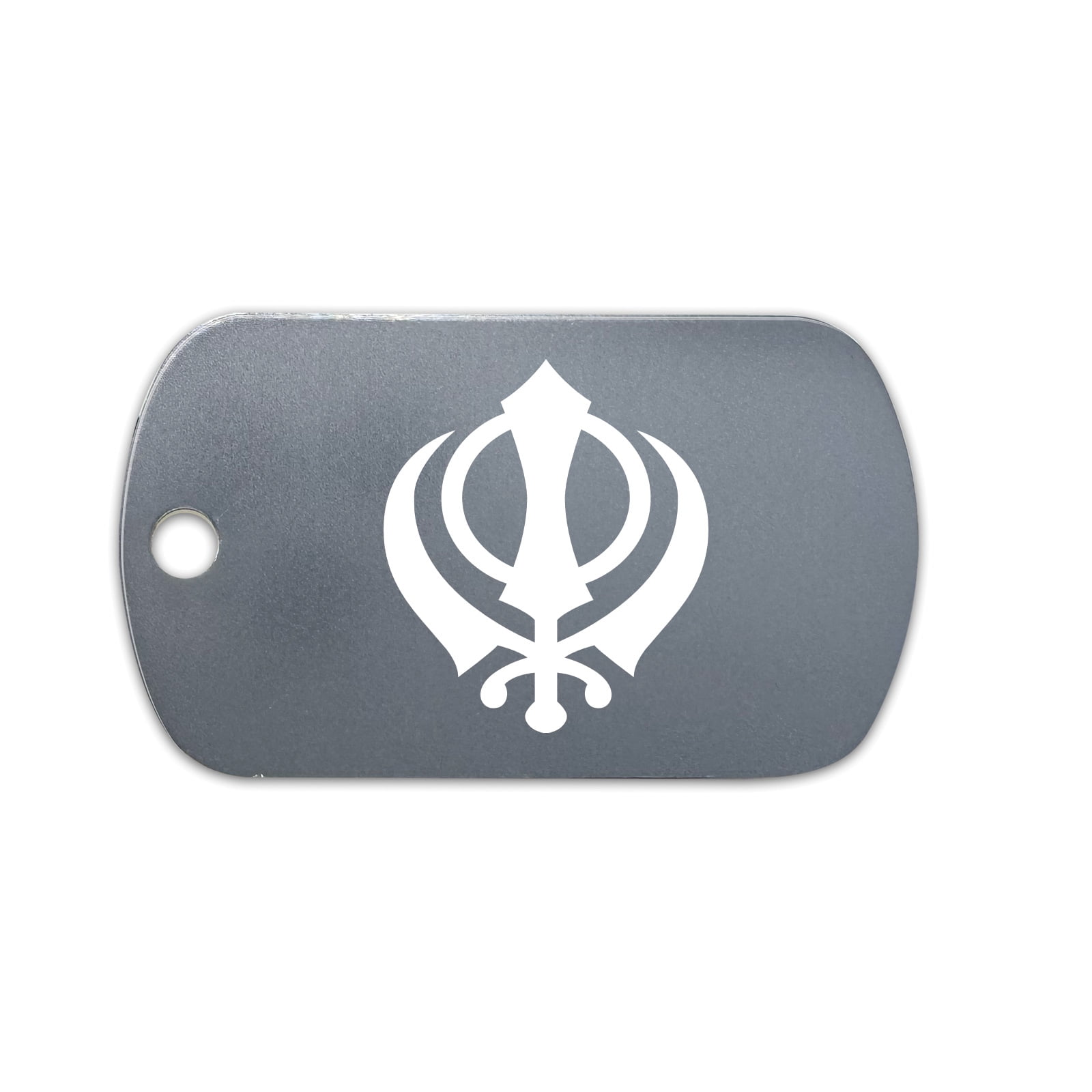 Sikh Symbol GI Dog Tag Aluminum Keychain sikhism religion - Silver ...