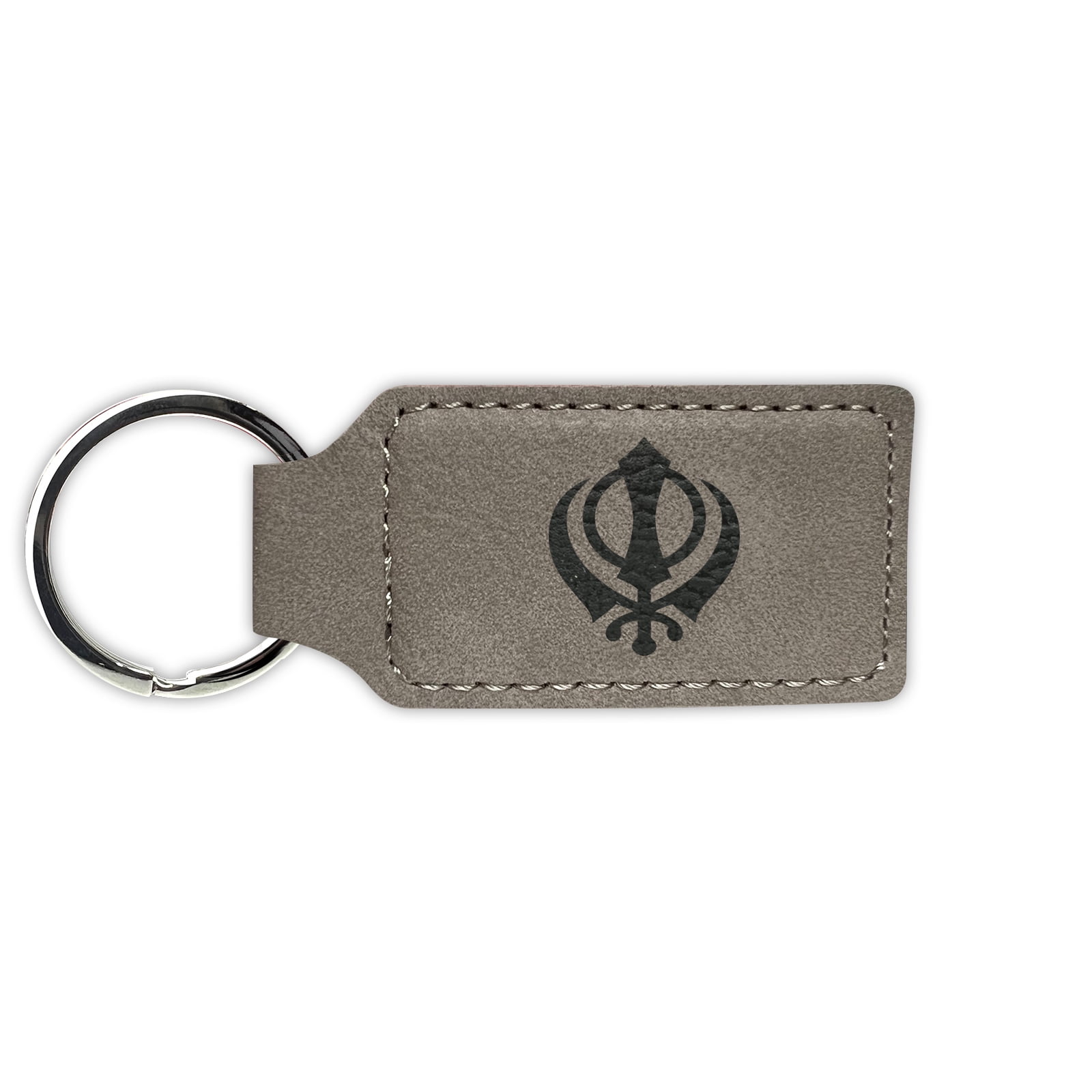 Sikh Symbol Keychain Leatherette Rectangle - Laser Engraved - Many ...