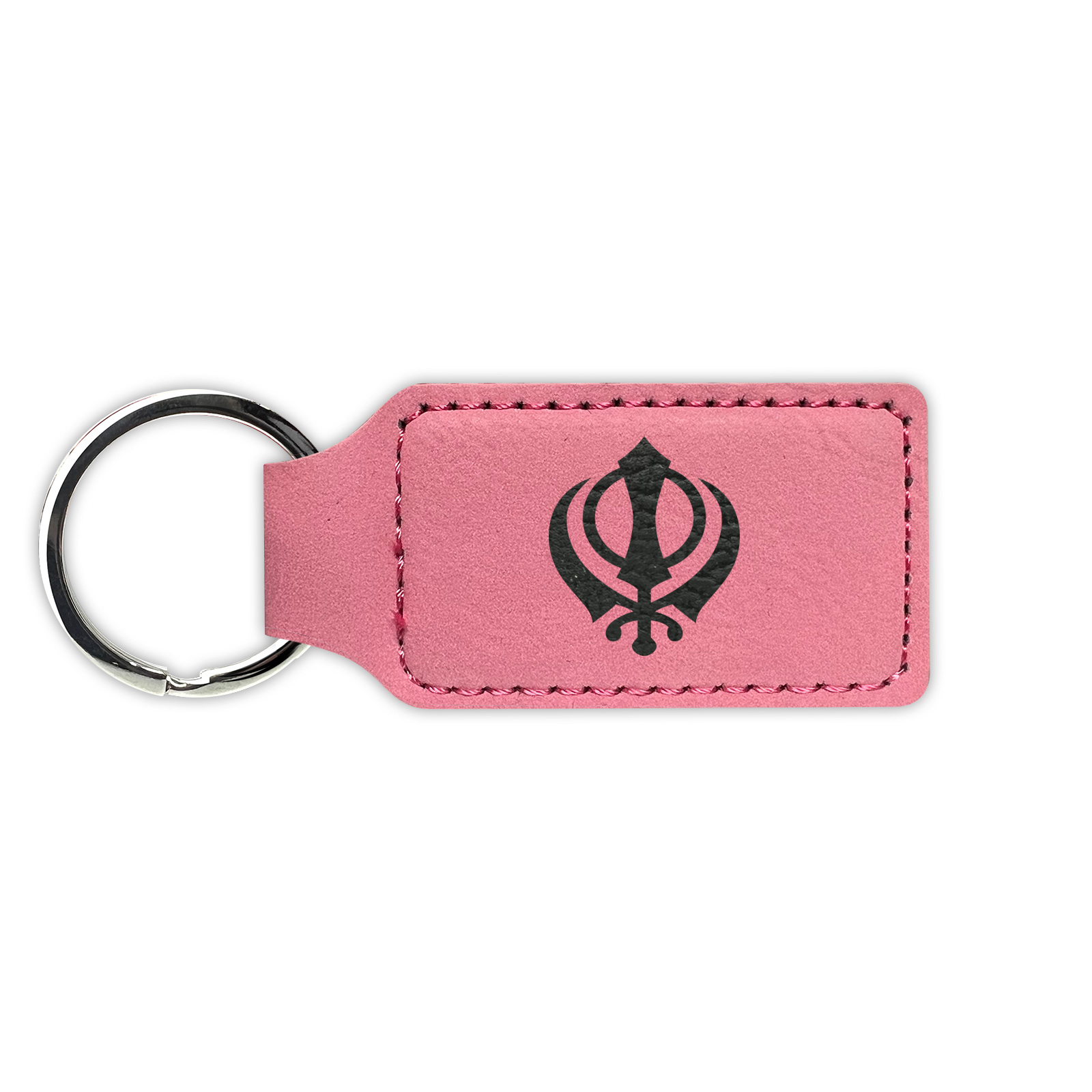 Sikh Symbol Keychain Leatherette Rectangle - Laser Engraved - Many ...