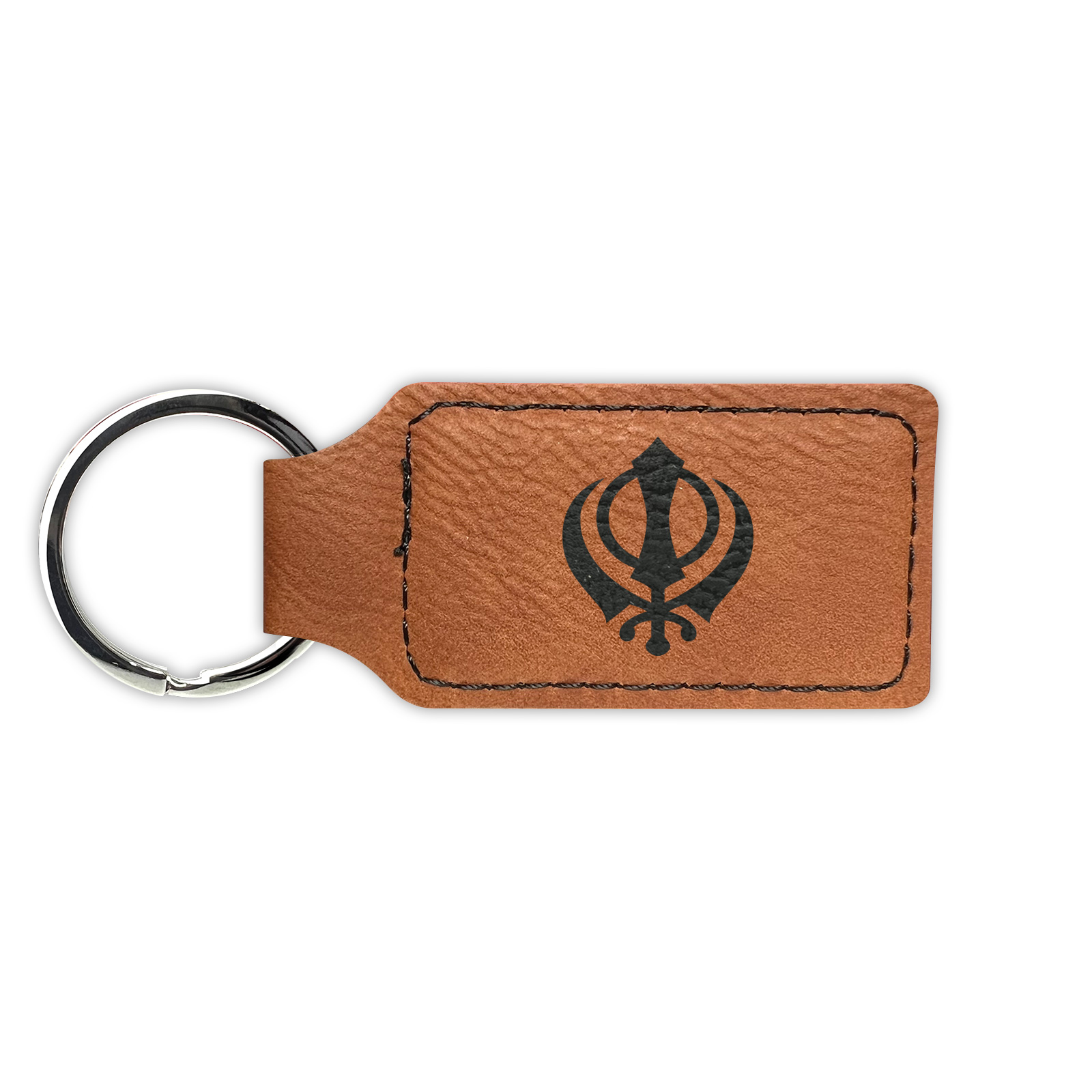 Sikh Symbol Keychain Leatherette Rectangle - Laser Engraved - Many ...